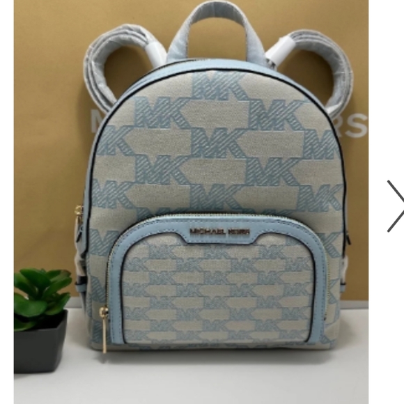 Michael Kors | Bags | Nwt Michael Kors Light Blue Monogram Backpack ...